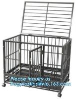 China Pet Cages, Carriers & Houses foldable double door large dog kennel house, portable strong dog cage fold able stainless s for sale