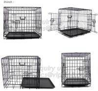 China customized portable stainless steel aluminum metal folding big dog cage, dog kennels cages large outdoor durable dog hou for sale