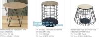 China Wooden top metal wire coffee table design, customized design size wire coffee side tables, Black iron base and transpare for sale