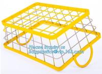 China Home Storage Used Round Shaped Metal Mesh Wire Kitchen Basket, Kitchen metal gold wire rectangular vegetable fruit stack for sale