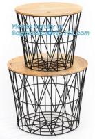 China Customized Wire Diameter Stock Pot Cooking Wire Mesh Metal Storage Basket, Industrial Metal Wire Storage Basket With Han for sale