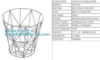 China Customized Wire Diameter Stock Pot Cooking Wire Mesh Metal Storage Basket, Industrial Metal Wire Storage Basket With Han for sale