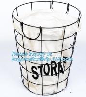 China Customized Wire Diameter Stock Pot Cooking Wire Mesh Metal Storage Basket, Industrial Metal Wire Storage Basket With Han for sale