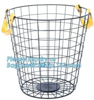 China Wholesale china trade decorative laundry metal wire material storage basket, Storage Metal Wire Fruit Basket hanging wir for sale