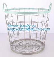 China Copper Kichen Metal Wire Fruit storage Basket, Low price metal wire mesh storage baskets, wire metal desk organizer rose for sale