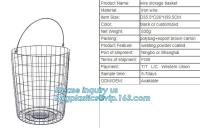 China Copper Kichen Metal Wire Fruit storage Basket, Low price metal wire mesh storage baskets, wire metal desk organizer rose for sale