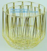 China Lined Utility Metal Wire Storage Bin Laundry Basket with Handles for Heavy Duty Use In Office, Craft Room, Kitchen, Pant for sale