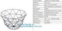 China Home kitchen 3 tiers fruits vegetables storage metal wire hanging fruit Basket, Home storage modern design metal mesh we for sale