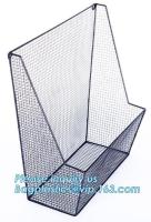 China New Design Office Black Wire Mesh Baskets with Magnets, Flat Storage Baskets, Metal Wire 3 Tier Wall Mounted Kitchen Fru for sale