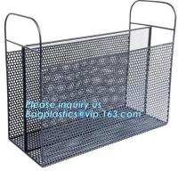 China Metal wire magazine office document file holder storage shelf organizer basket, office home organizer tabletop desk top for sale
