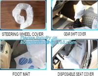 China durable full set disposable car seat cover/plastic steering wheel cover, Auto Consumable Paint masking film Disposable c for sale