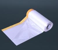 China auto paint pre-tape hand-masker pre-folded transparent masking, masking film with masking pre-taped cloth taped maskin for sale