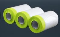 China auto paint pre-tape hand-masker pre-folded transparent masking, masking film with masking pre-taped cloth taped maskin for sale
