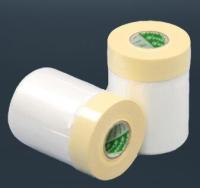 China auto paint pre-tape hand-masker pre-folded transparent masking, masking film with masking pre-taped cloth taped maskin for sale