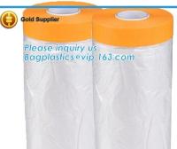 China PE protect cover self adhesive mask film taped on one side Plastic cover sheet drop cloth for furniture, masking films for sale