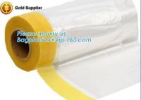 China PE protect cover self adhesive mask film taped on one side Plastic cover sheet drop cloth for furniture, masking films for sale