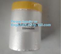 China Disposable PE pre-taped self static cling masking film, Cover mask plastic drop film PE protection film with tape, BAGEA for sale
