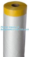 China PE taped plastic drop masking film for car painting, Plastic film/pre-taped masking taped protective plastic film, BAGEA for sale