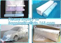 China auto polyurethane masking plastic for painting 4*300m, Tape plastic auto paint masking protection film for cars, bagplasti for sale