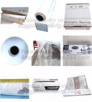 China auto adhesive paint masking protect film 3.8*100m,HDPE car overspray masking film Logo printing,Antistatic corona treate for sale