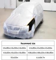 China auto adhesive paint masking protect film 3.8*100m,HDPE car overspray masking film Logo printing,Antistatic corona treate for sale