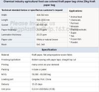 China PET FOOD, horse feed bag, animal feed bags, chemical industry agricultural food grade colored kraft paper bag, 25kg pape for sale