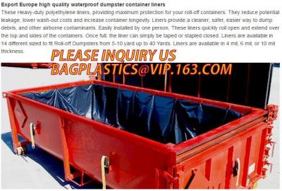 China extra lagrge woven PE drawstring dumpster container 20 yard drawstring black dumpster container liners for bagplastics for sale