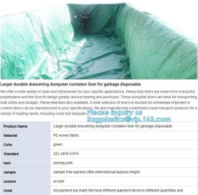 China Environmental 6 Mil Drawstring Dumpster Container Liners,6Mil Drawstring Open Top Dumpster Container Liners, BAGPLASTICS for sale