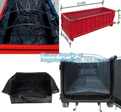 China Export Europe High Quality Waterproof Dumpster Container liners,6 mil White Open Top Drawstring Dumpster Container Liner for sale