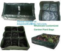 China Black green square non woven potato plant garden grow bags with handle,5 Gallon Planting Grow Bags Made Of Growth Friend for sale
