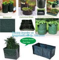 China Black green square non woven potato plant garden grow bags with handle,5 Gallon Planting Grow Bags Made Of Growth Friend for sale