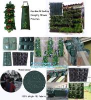 China folding retain moisture, indoor outdoor high quality hanging flower bags,4 Pockets Permeable Non-woven fabric 26x65cmx1m for sale