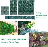 China folding retain moisture, indoor outdoor high quality hanging flower bags,4 Pockets Permeable Non-woven fabric 26x65cmx1m for sale