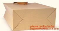 China Print your own logo,fabric handles,side gusset,Custom size bottom brown grease proof burger bread paper bag, bagplastics for sale