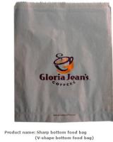 China Sharp bottom food bag, v-shape bottom food bag,Flat Bottom Food Paper Bread Bag with Front Window,Recyclable sandwich br for sale
