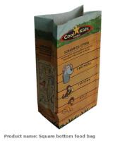 China Food Grade Take away White Kraft Paper Bread Paper Bag W/Customized Logo Printing，Food grade Printed white brown kraft b for sale