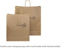 China sewn bottom sack with open mouth,extensive kraft paper bag,mailing sack,dextrose paper sack,shopping bags with round han for sale
