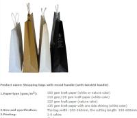 China sewn bottom sack with open mouth,extensive kraft paper bag,mailing sack,dextrose paper sack,shopping bags with round han for sale
