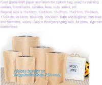 China Food grade kraft paper aluminum foil k bag, packing cereals,condiments,candies,teas,nuts,snack,food packaging pac for sale