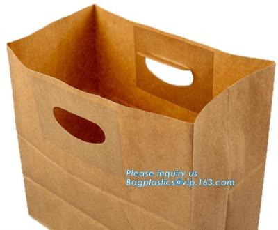 China Durable Flat Bottom Bread Paper Bag Brown Kraft Paper Bag Bread Packaging Bag,cookies pouches / beautiful snack food pac for sale