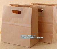 China Durable Flat Bottom Bread Paper Bag Brown Kraft Paper Bag Bread Packaging Bag,cookies pouches / beautiful snack food pac for sale