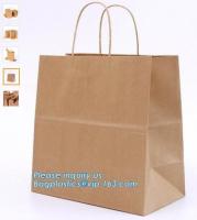 China Custom brown bakery food grade packaging bread kraft paper bag with handles,Bread Packaging Paper Bags for Wholesale pak for sale
