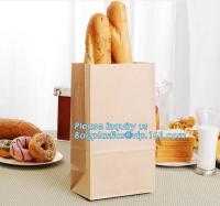 China Custom bakery paper bag / Food grade bread packaging bags, white or brown craft paper bag,greaseproof kebab sandwich bre for sale