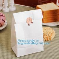 China Custom bakery paper bag / Food grade bread packaging bags, white or brown craft paper bag,greaseproof kebab sandwich bre for sale
