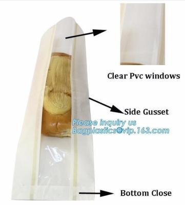 China Food Grade Bread Paper Bag with Clear Window,Wholesale sharp bottom kraft paper greaseproof bread food pulp bag,bagplast for sale