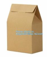 China baguette brown kraft paper bag with clear window french bread paper bags,Printed Logo Flat Bottom Box Shape Plastic Kraf for sale