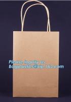 China Food Grade Bread Packaging Disposable Kraft Paper Bag,handle Stand up pouch kraft bags zip paper packaging bags for food for sale