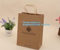 China Brown kraft paper shoppinFood grade printed bakery brown greaseproof kraft paper bread packaging bags with clear window, for sale