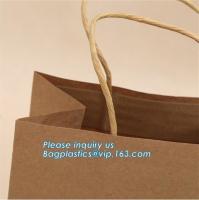 China Brown kraft paper shoppinFood grade printed bakery brown greaseproof kraft paper bread packaging bags with clear window, for sale