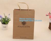 China Brown kraft paper shoppinFood grade printed bakery brown greaseproof kraft paper bread packaging bags with clear window, for sale